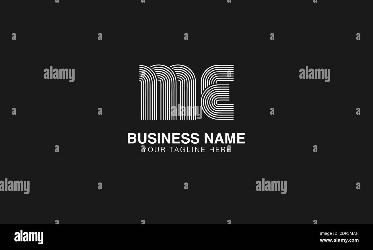 ME M E initial based modern minimal creative logo vector template image. Line art finger print ...