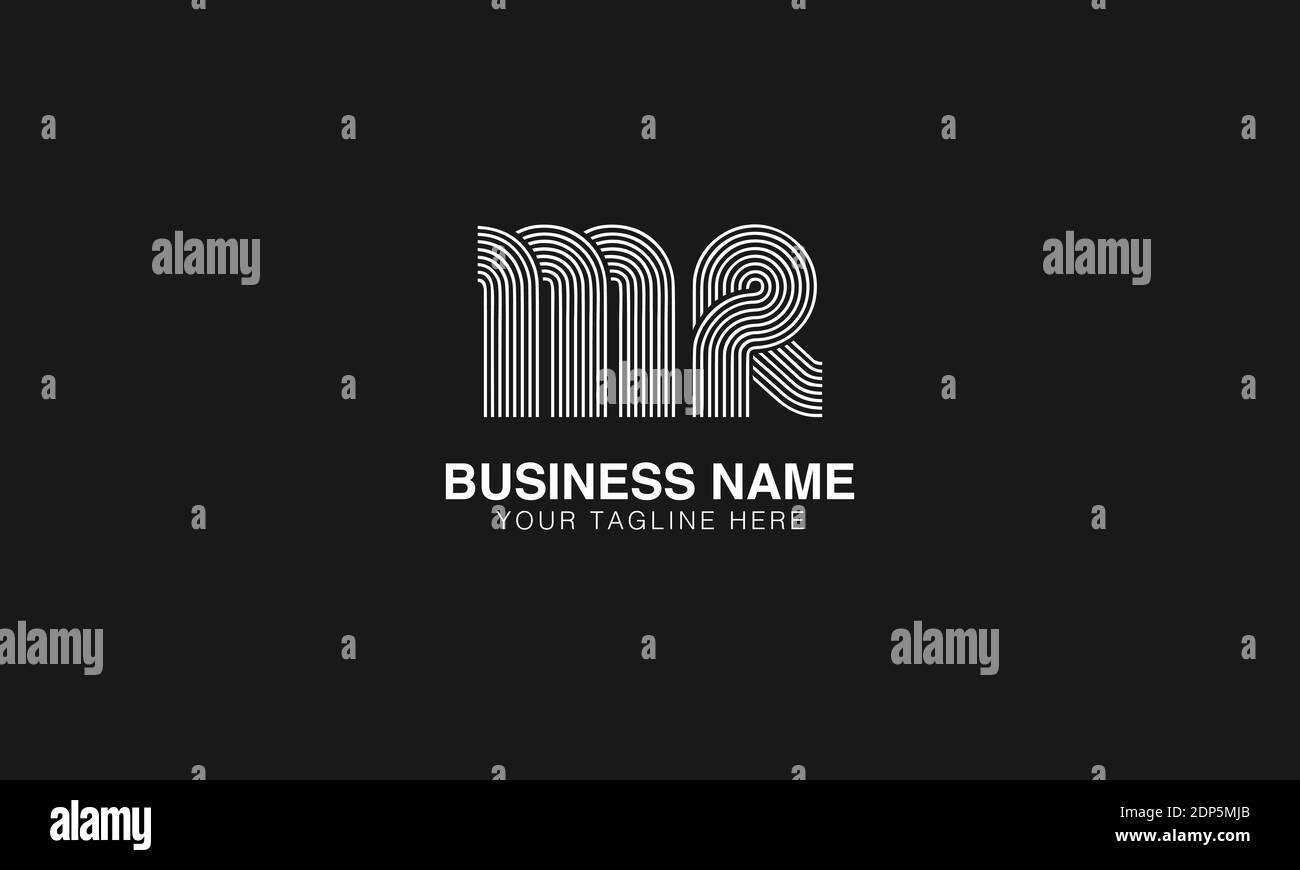 MR M R initial based modern minimal creative logo vector template image. Line art finger print ...
