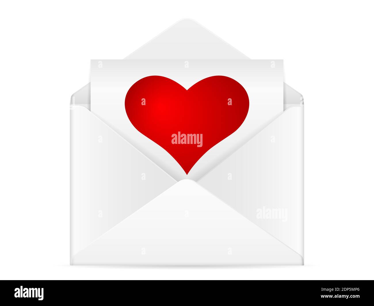 Envelope with heart on a white background. Vector illustration Stock ...