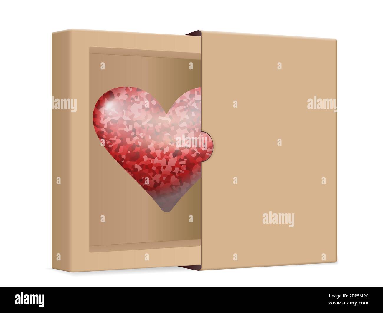Heart in box on a white background. Vector illustration Stock Photo - Alamy