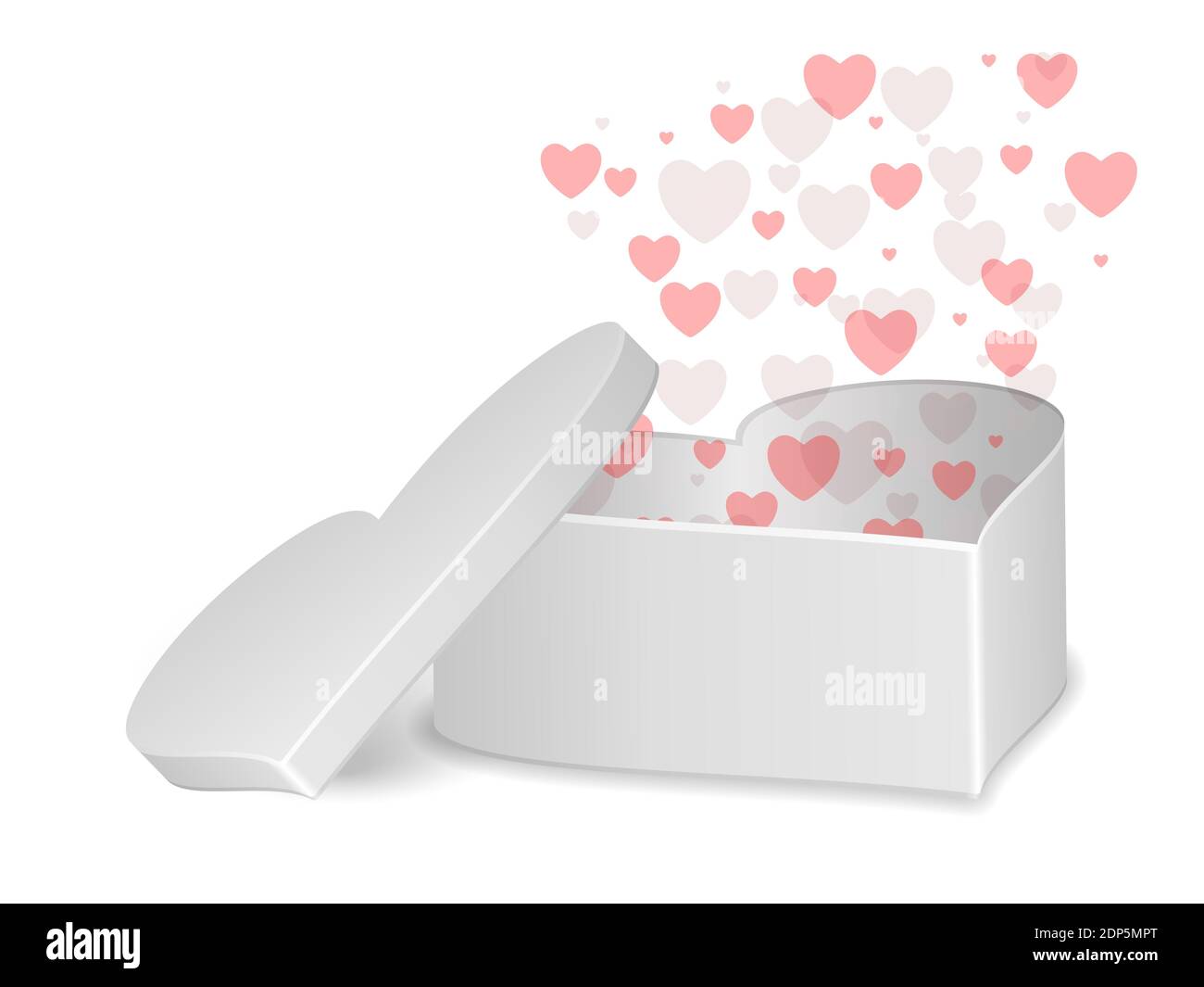 Heart box with hearts on a white background. Vector illustration Stock ...