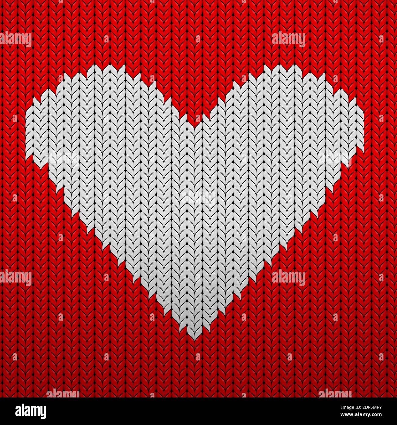 Knitted pattern background with heart. Vector illustration Stock Photo ...