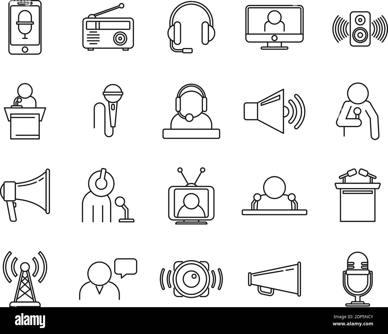 Speaker announcer icons set, outline style Stock Vector Image & Art - Alamy