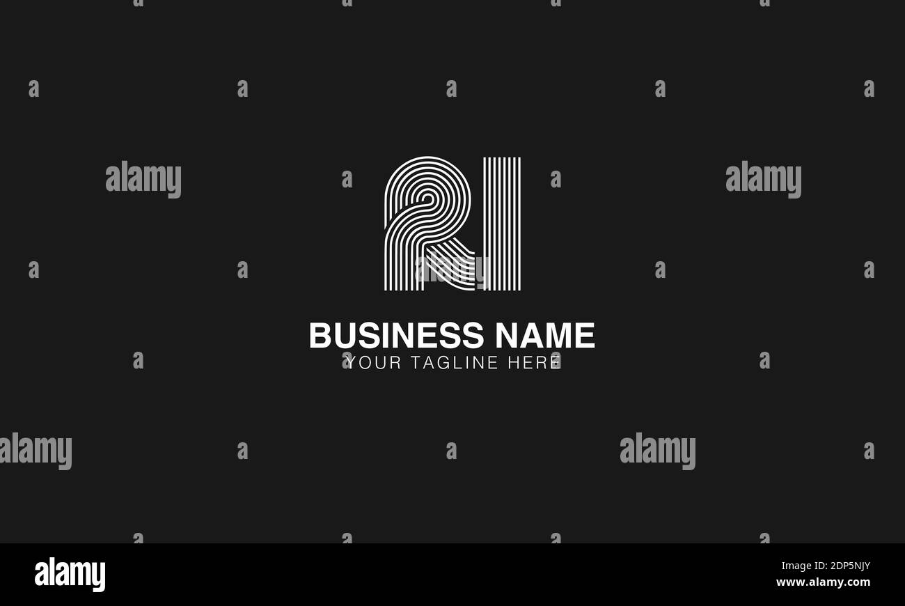 RI R I initial based modern minimal creative logo vector template image ...