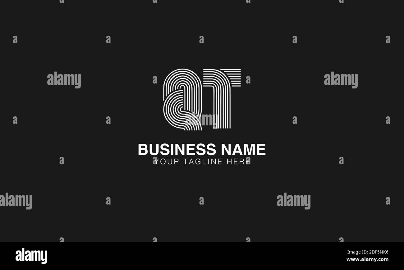 QT Q T initial modern minimal creative logo vector template image. LINE ...