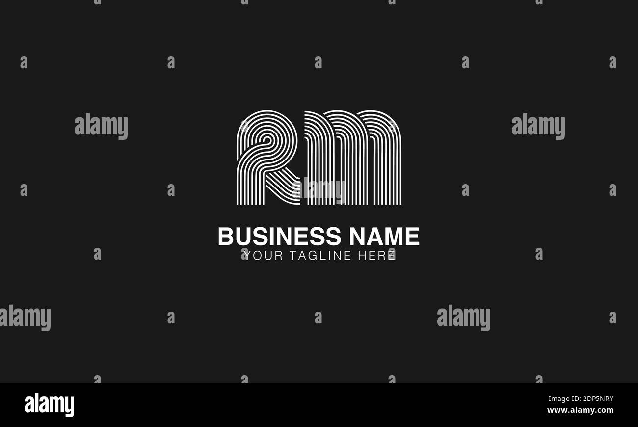 RM R M initial modern minimal creative logo vector template image. LINE ...