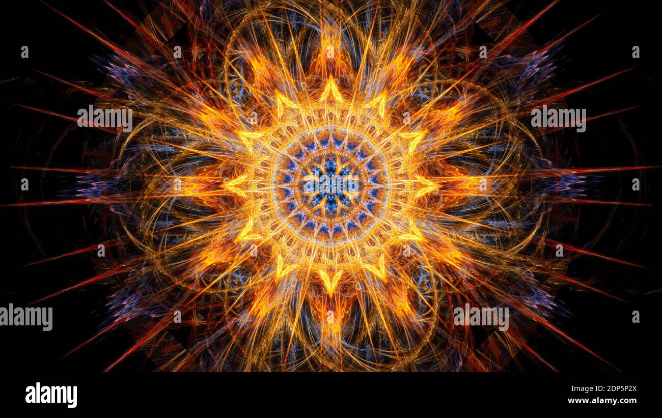 Solar fractal galactic clock dial face without numbers, computer ...