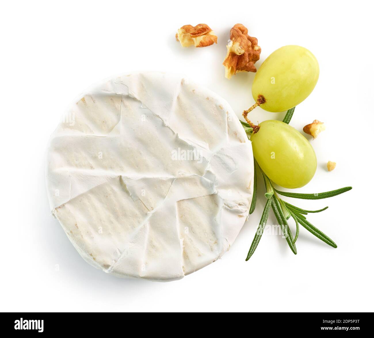 fresh whole brie cheese isolated on white background, top view Stock ...