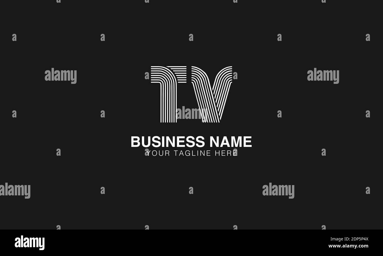 TV T V initial modern minimal creative logo vector template image. LINE ...