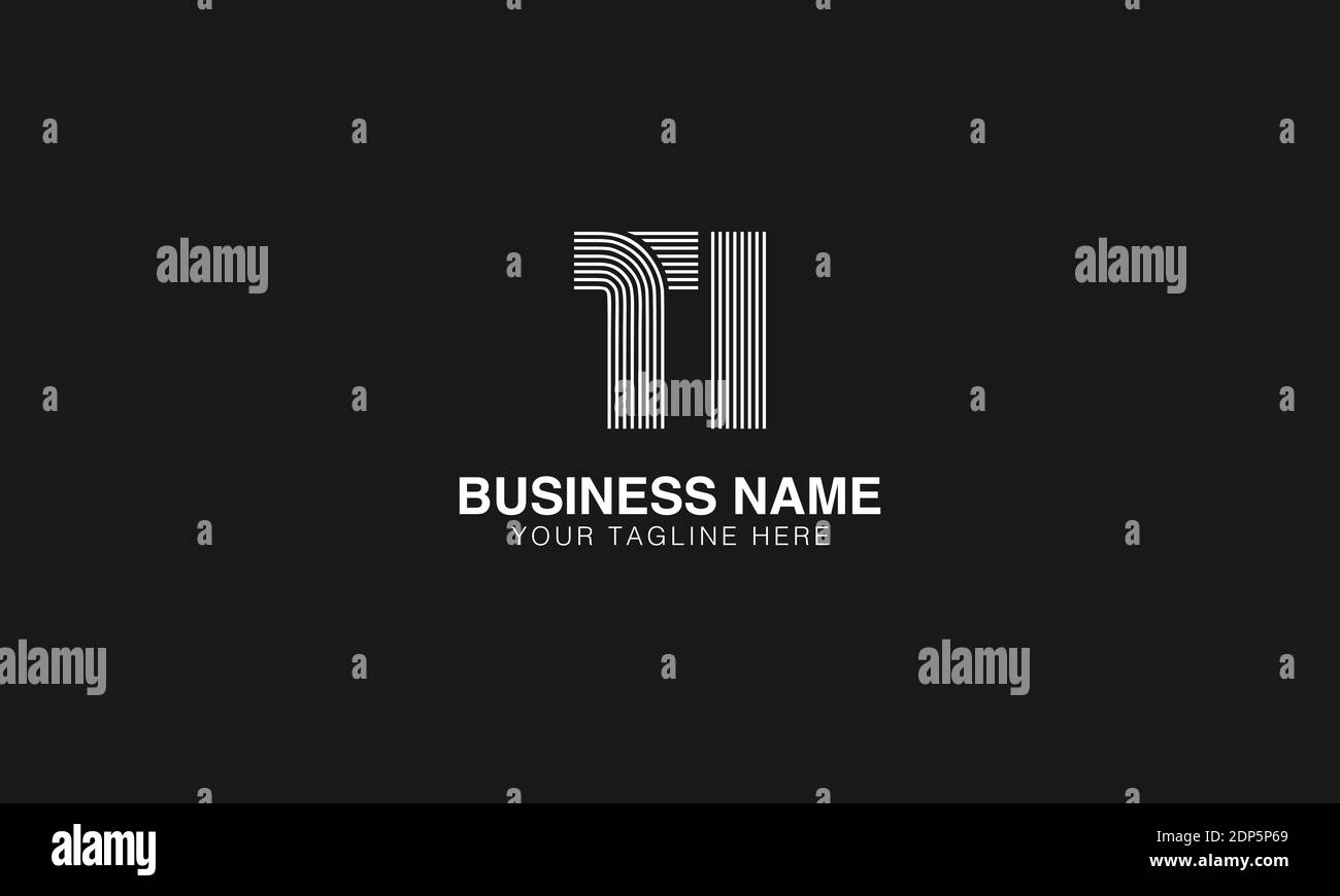 Ti logo design template minimal Black and White Stock Photos & Images ...