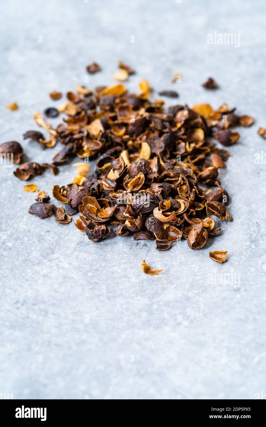 Dried Cascara Coffee Cherry Pulp and Outer Skin in Bowl. Ready to Use ...