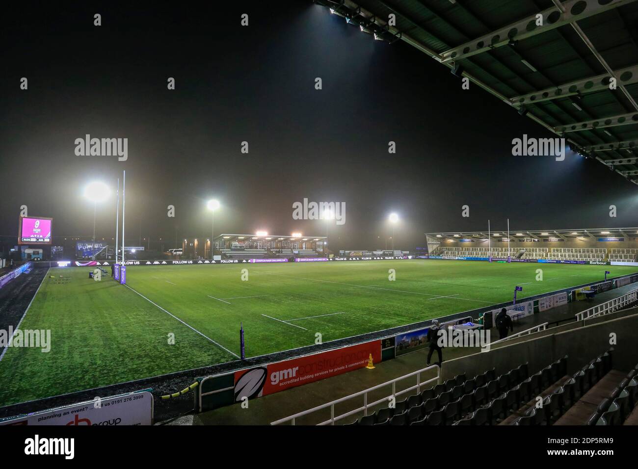 A general view of the Kingston Park Stadium, home of Newcastle Falcons ...