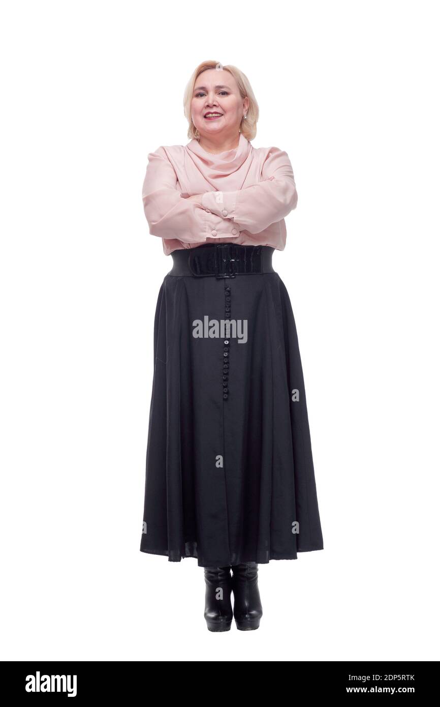 Blonde middle aged lady Cut Out Stock Images & Pictures - Alamy