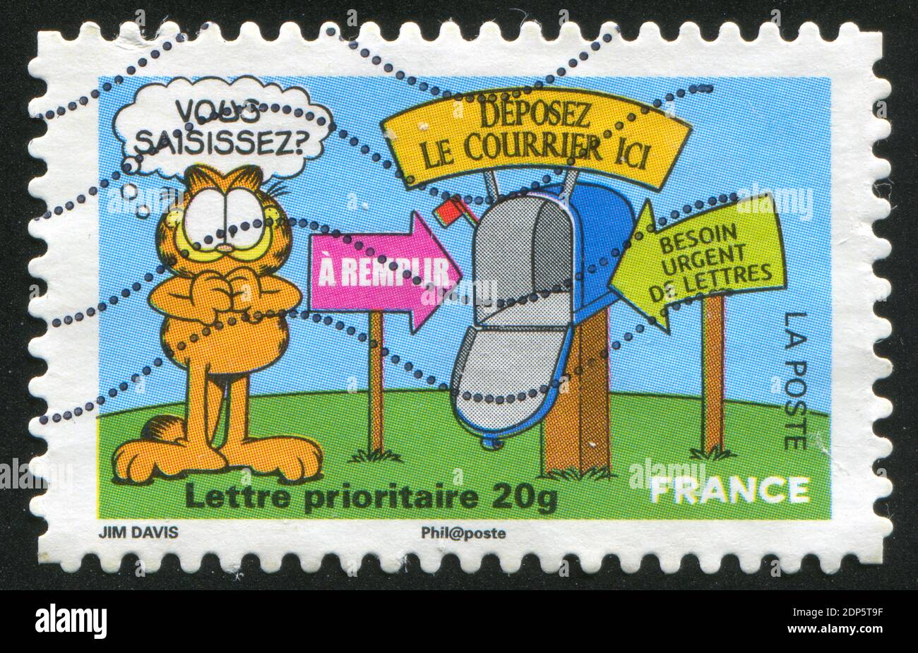 FRANCE - CIRCA 2008: stamp printed by France, shows Garfield, circa ...