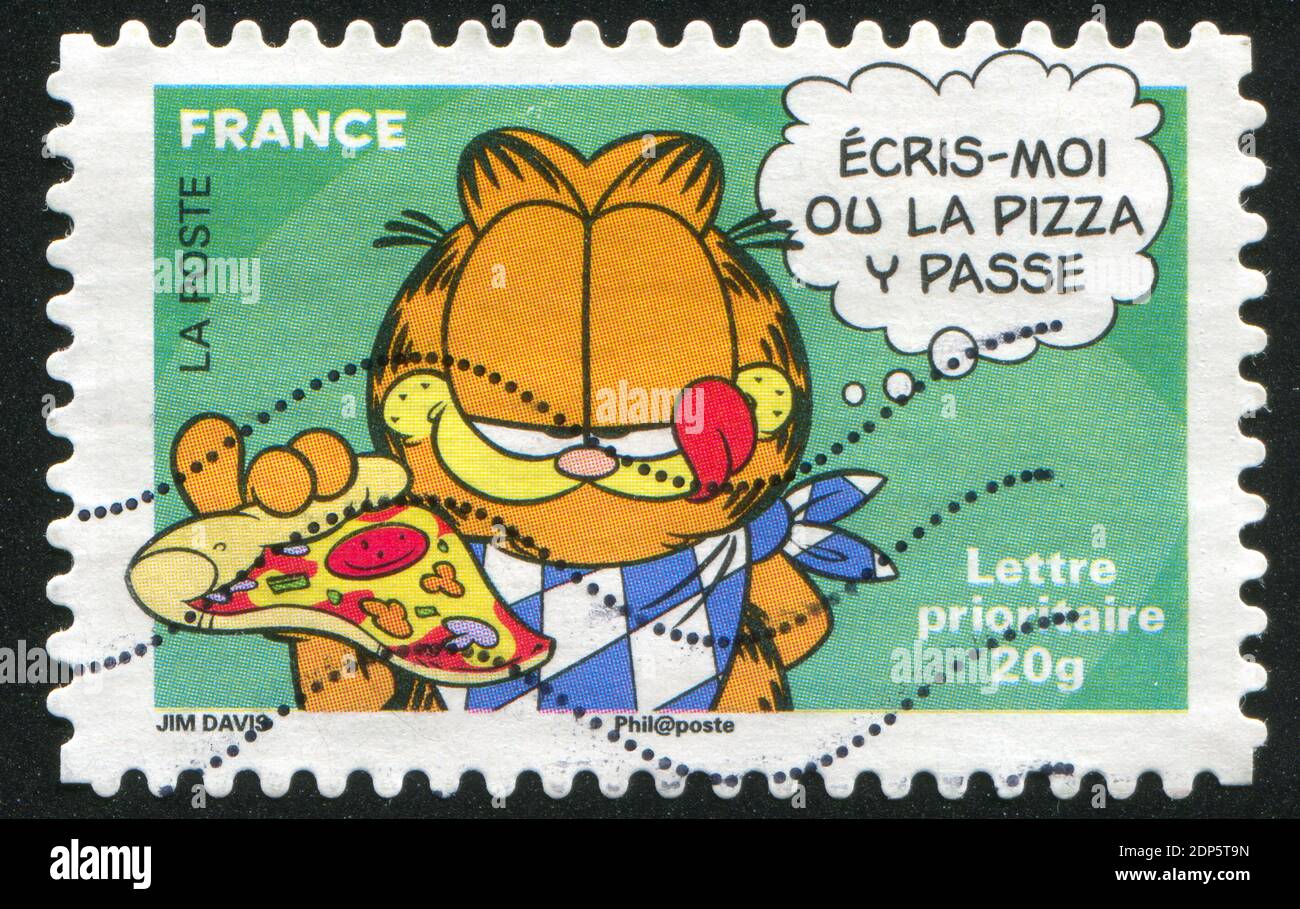 FRANCE - CIRCA 2008: stamp printed by France, shows Garfield, circa ...