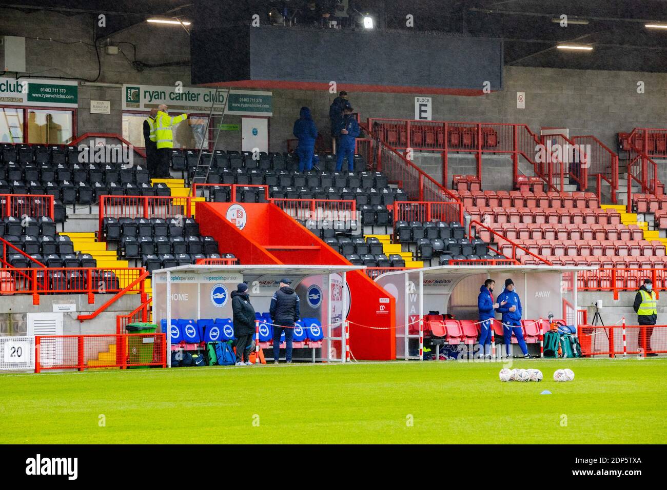 Dugouts b y the west stand Stock Photo - Alamy