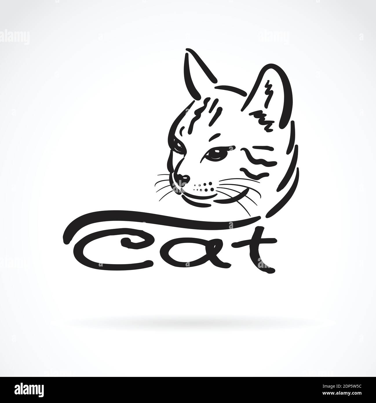 Vector of a cat face design on white background. Easy editable layered vector illustration. Pet ...