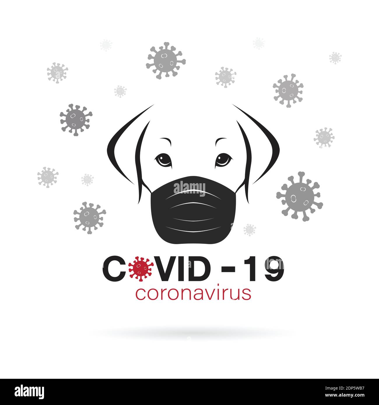 Dogs wearing a mask to protect against the covid-19 virus. Breathing ...