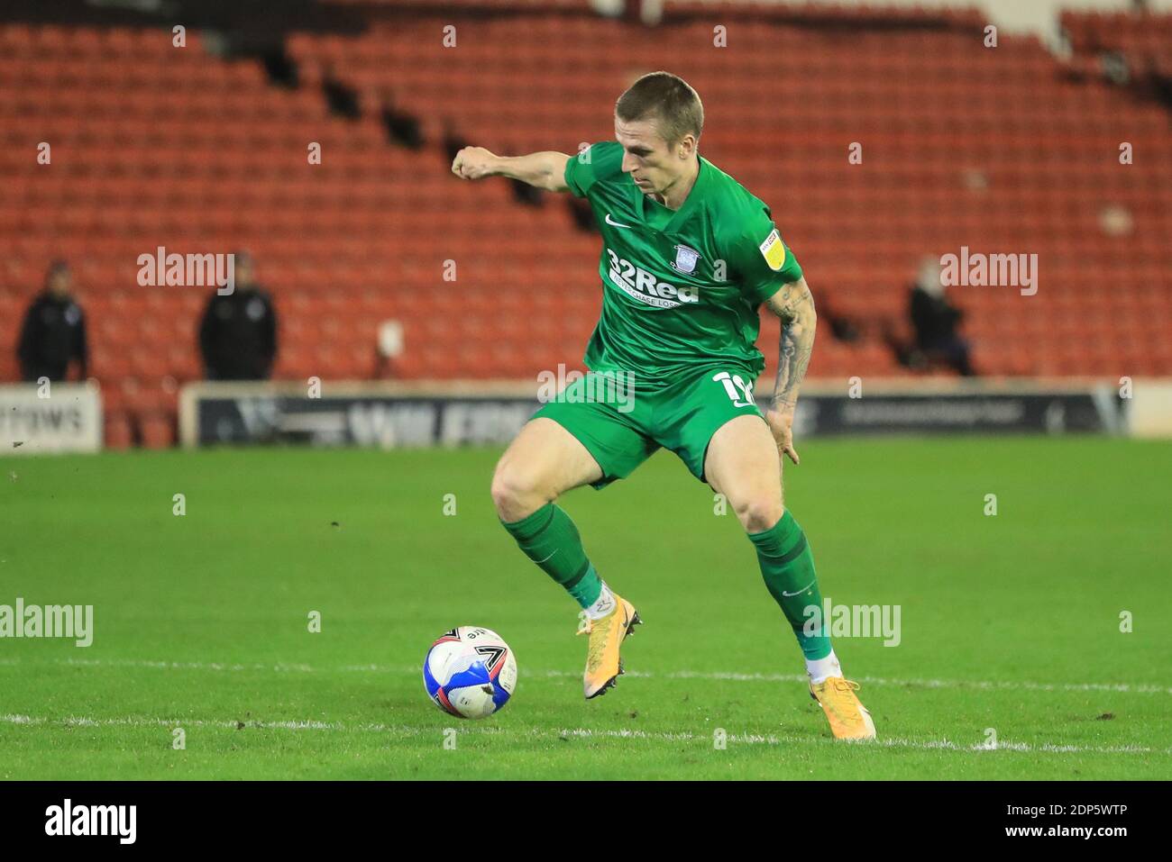 Emil Riis Jakobsen #19 of Preston North End breaks with the ball Stock ...