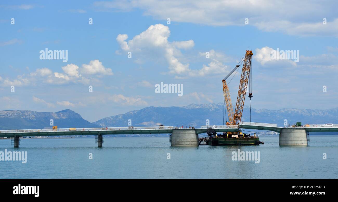 Construction of the bridge to the island of Čiovo from the mainland ...