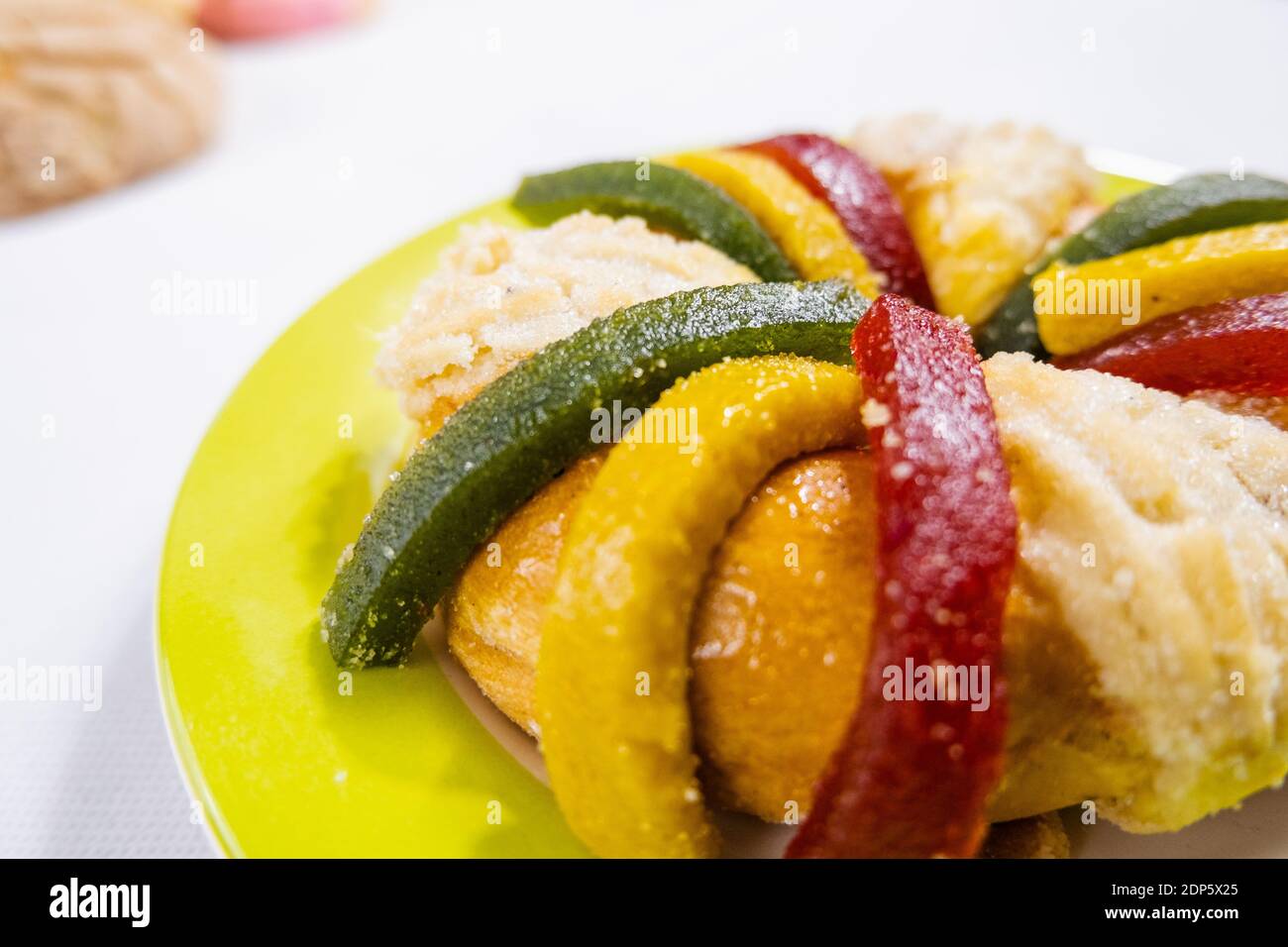Colorful Mexican kings day bread on a white table Stock Photo - Alamy