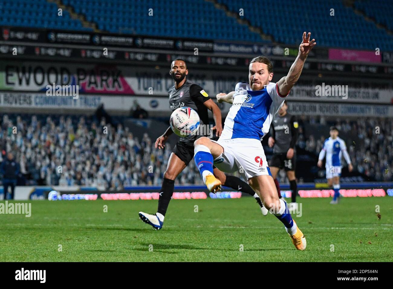 Sam Gallagher #9 of Blackburn Rovers has a shot at goal Stock Photo - Alamy