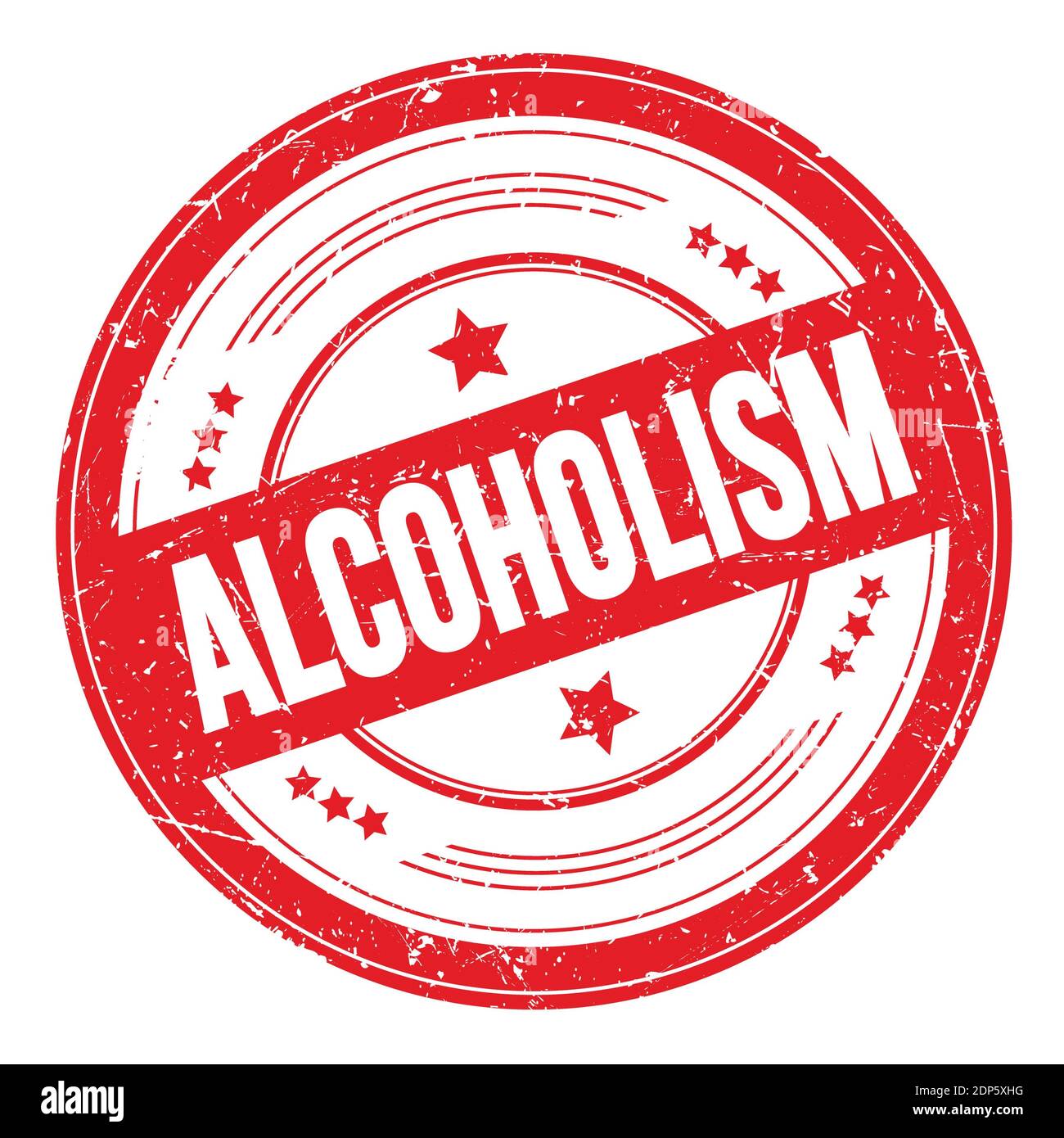 ALCOHOLISM text on red round grungy texture stamp Stock Photo - Alamy