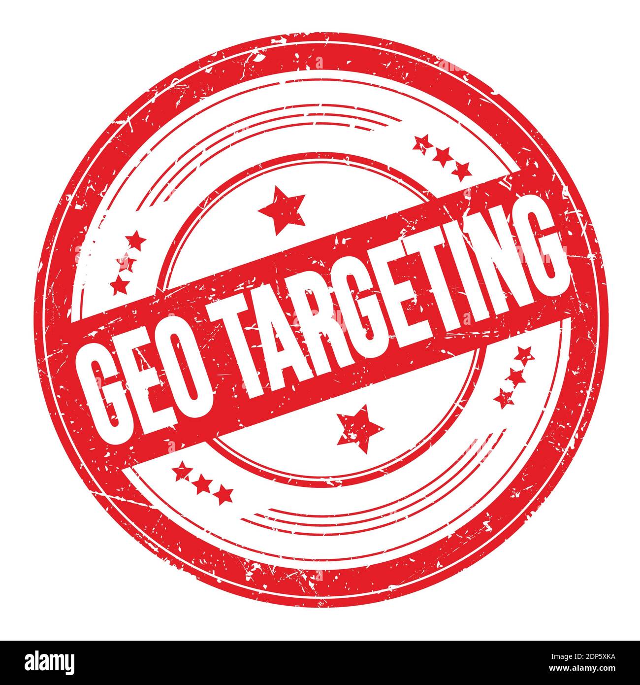 GEO TARGETING text on red round grungy texture stamp Stock Photo - Alamy