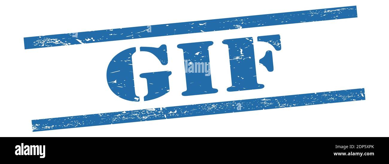 GIF text on blue grungy vintage rubber stamp Stock Photo - Alamy
