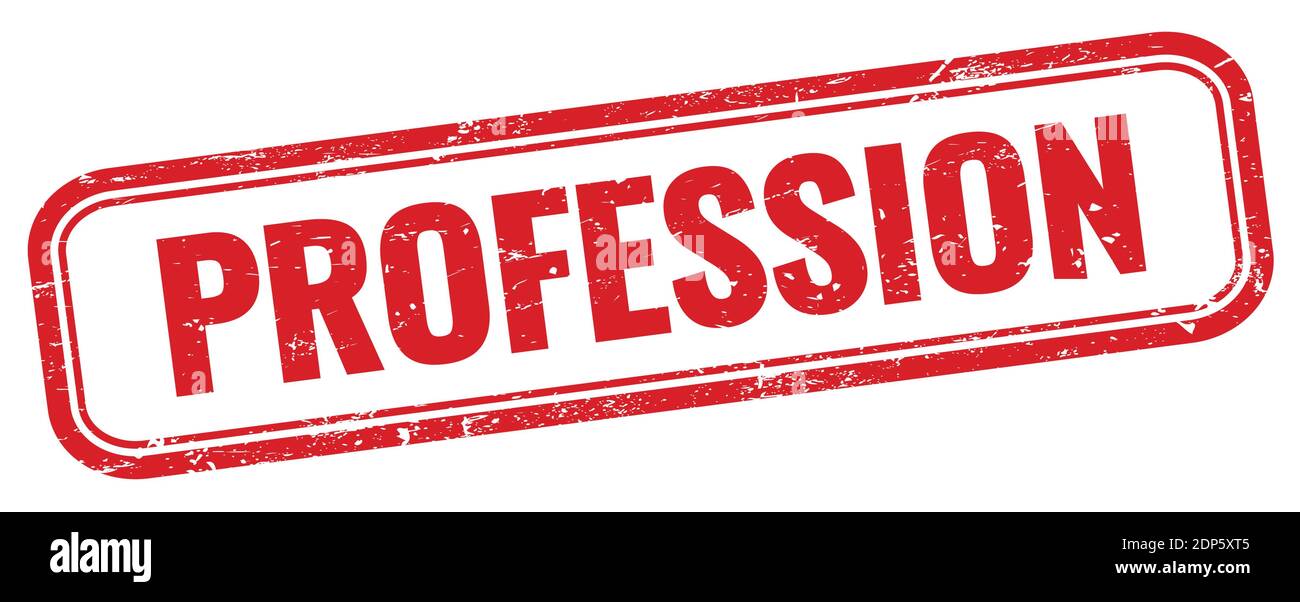 PROFESSION text on red grungy rectangle stamp Stock Photo - Alamy