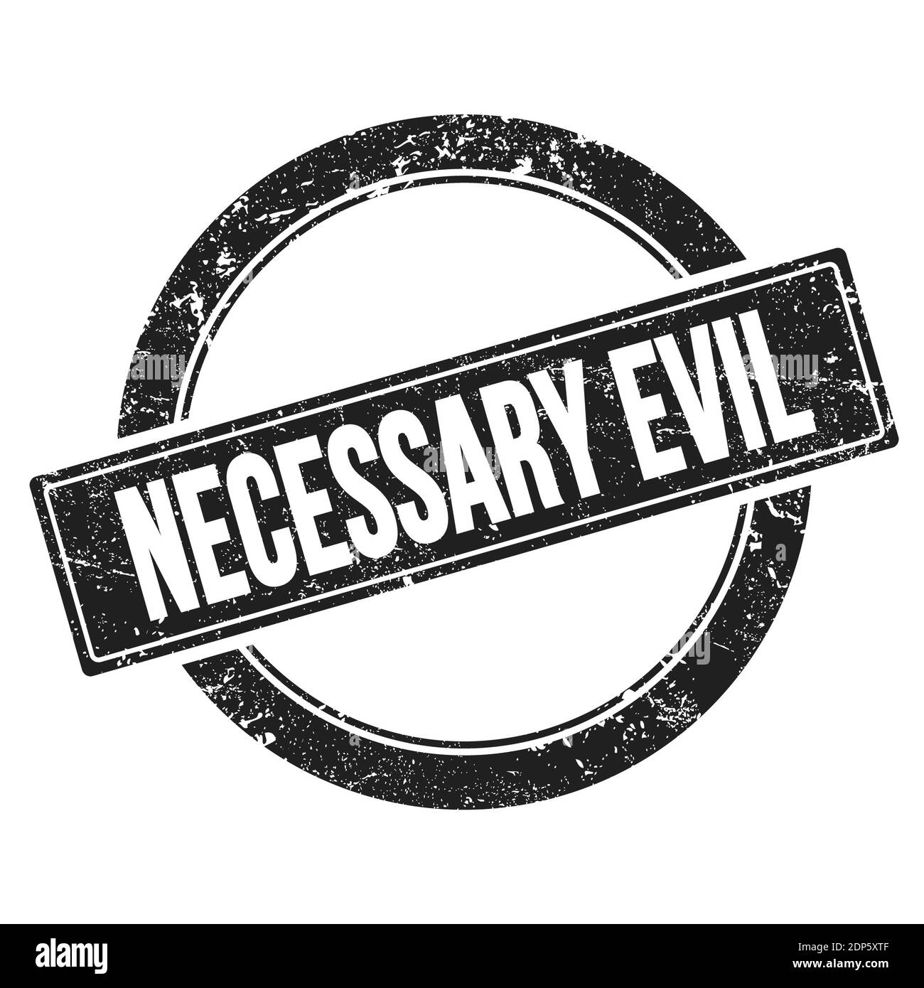 NECESSARY EVIL text on black grungy round vintage stamp Stock Photo - Alamy