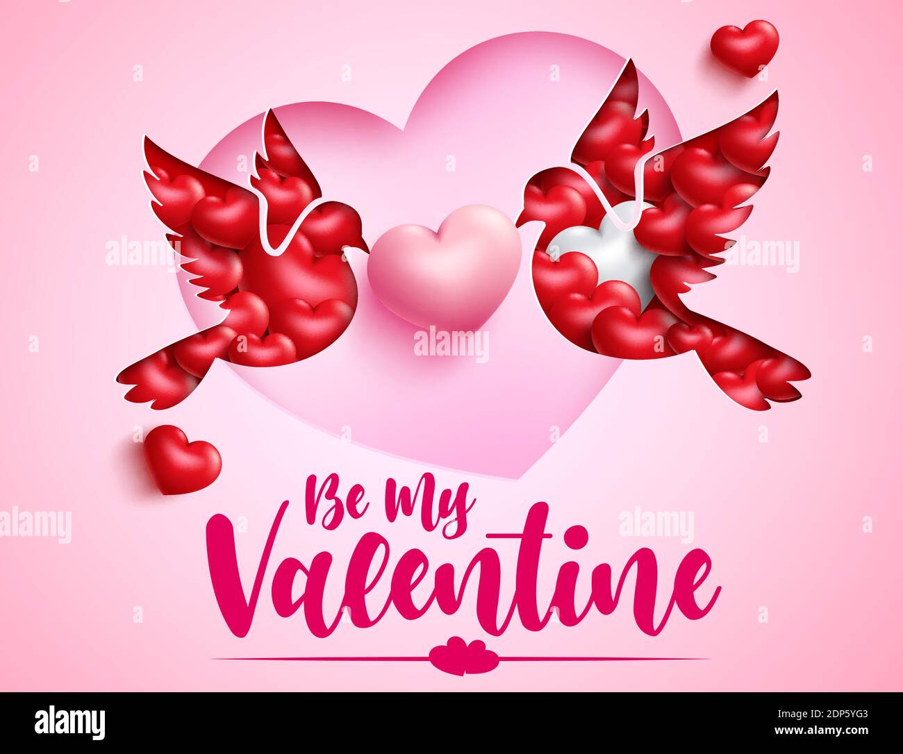 Valentine's dove vector background design. Happy valentine's day text ...