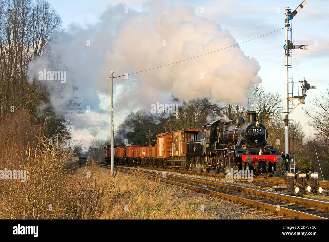 LMS Ivatt Class 2 2-6-0 No. 78019 approaches Quorn and Woodhouse with ...