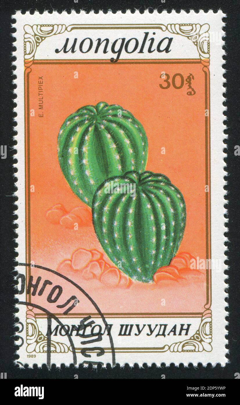 MONGOLIA - CIRCA 1989: stamp printed by Mongolia, shows cactus, circa ...