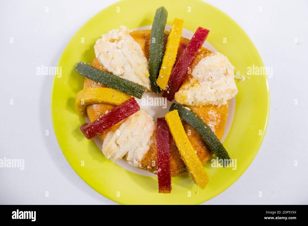 Colorful Mexican kings day bread on a white table Stock Photo - Alamy