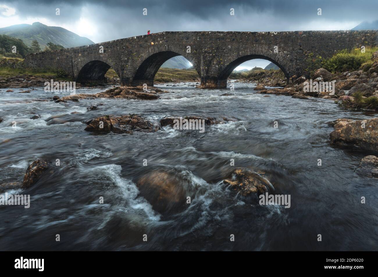 Ancient Scottish famous bridge on a rainy day Stock Photo - Alamy