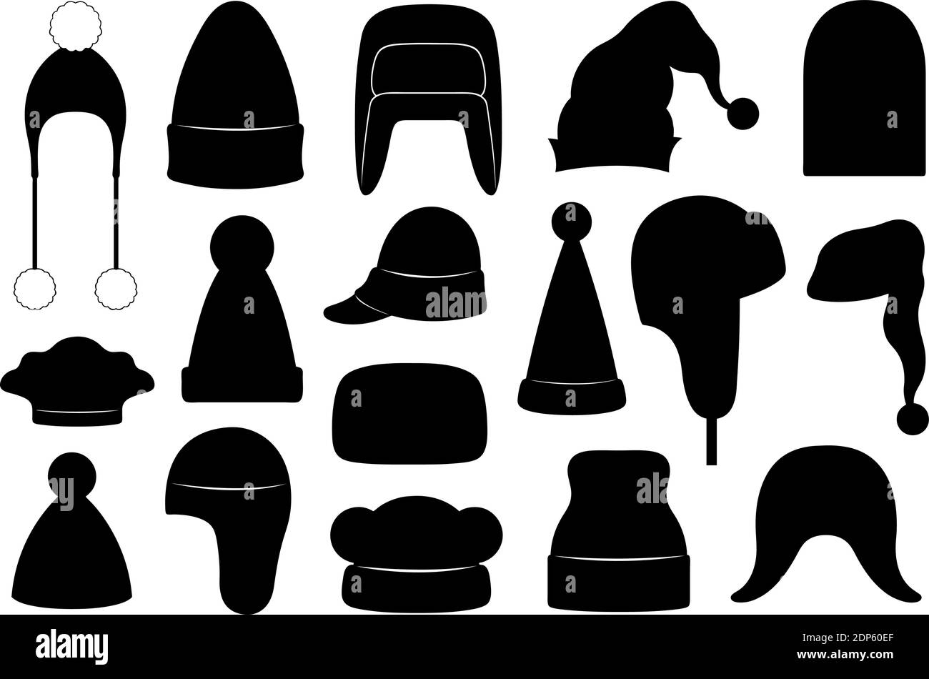 Set of different winter hats isolated on white Stock Vector Image & Art ...