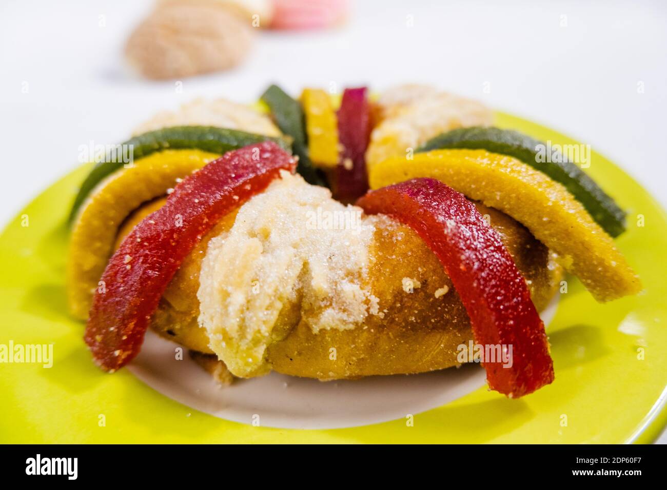 Colorful Mexican kings day bread on a white table Stock Photo - Alamy