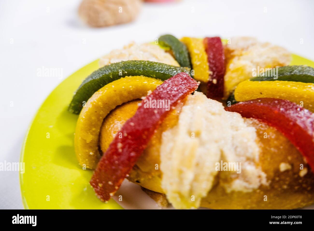 Colorful Mexican kings day bread on a white table Stock Photo - Alamy