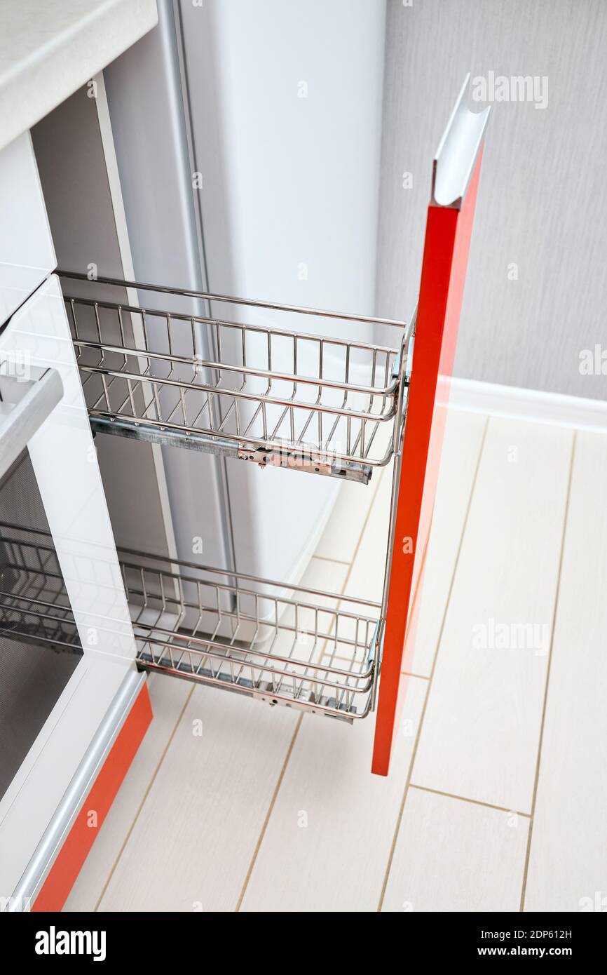 Upscale Maple Red kitchen spice rack drawer vertical cabinet. Pull out ...