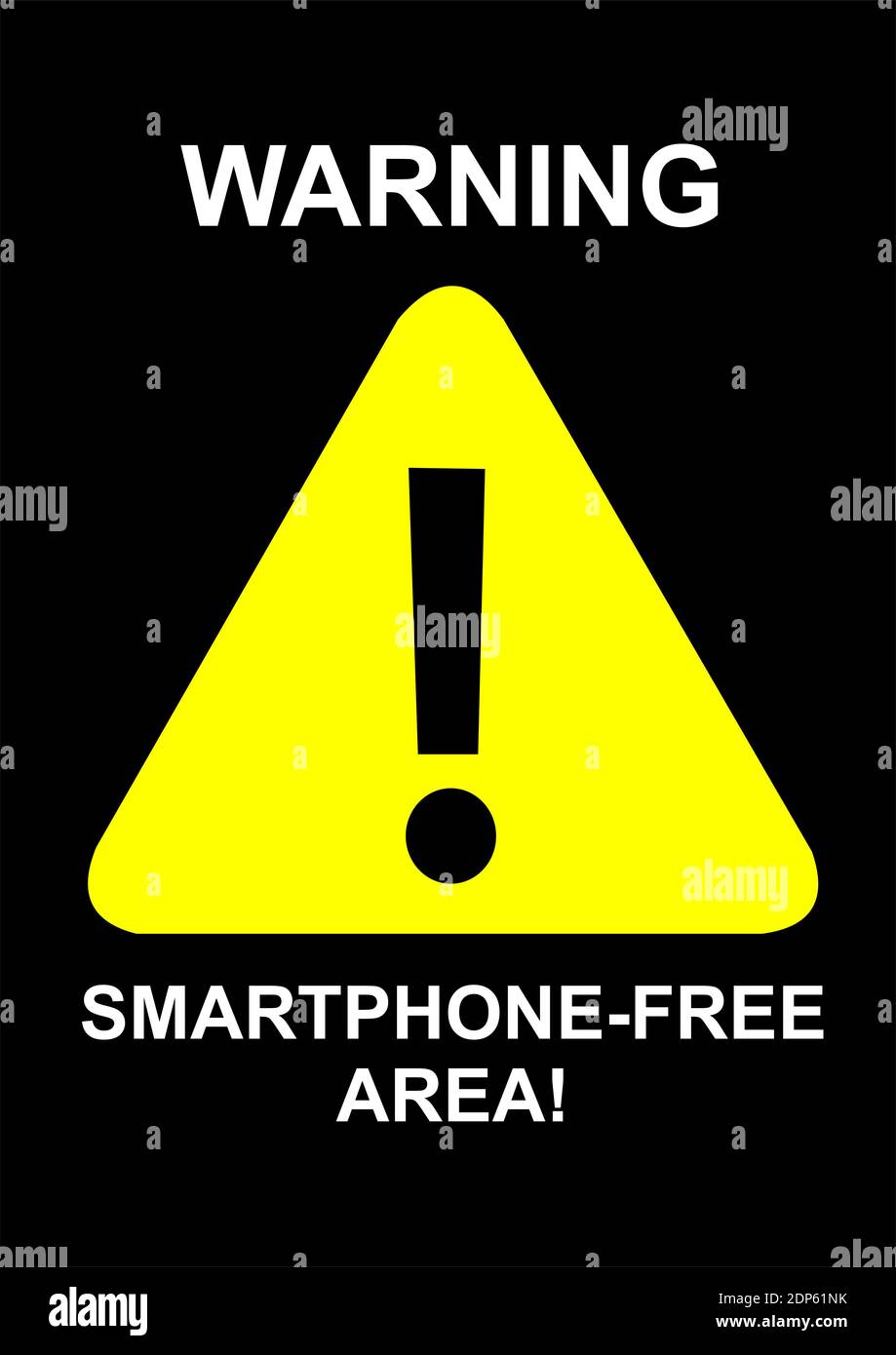 warning SMARTPHONE-free area Stock Vector Image & Art - Alamy