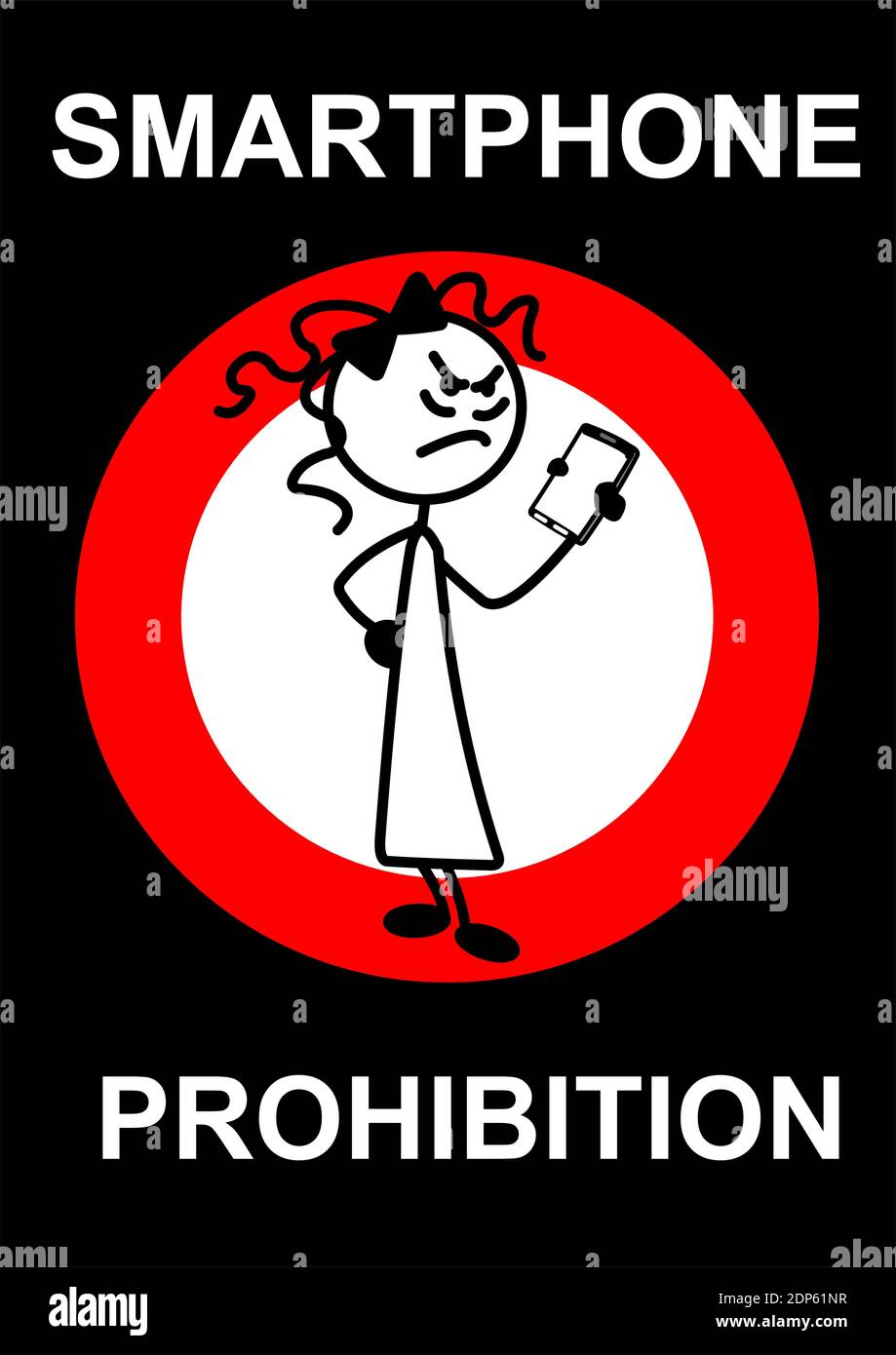SMARTPHONE PROHIBITION sign Stock Vector Image & Art - Alamy