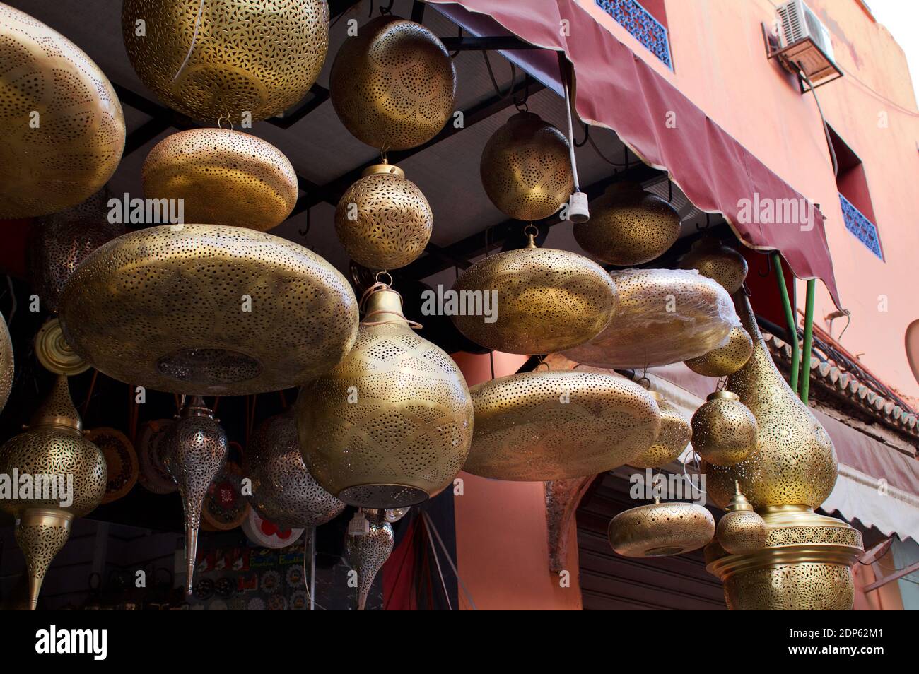 Picture of a street shop selling lamps in Marrakech, Morocco Stock ...