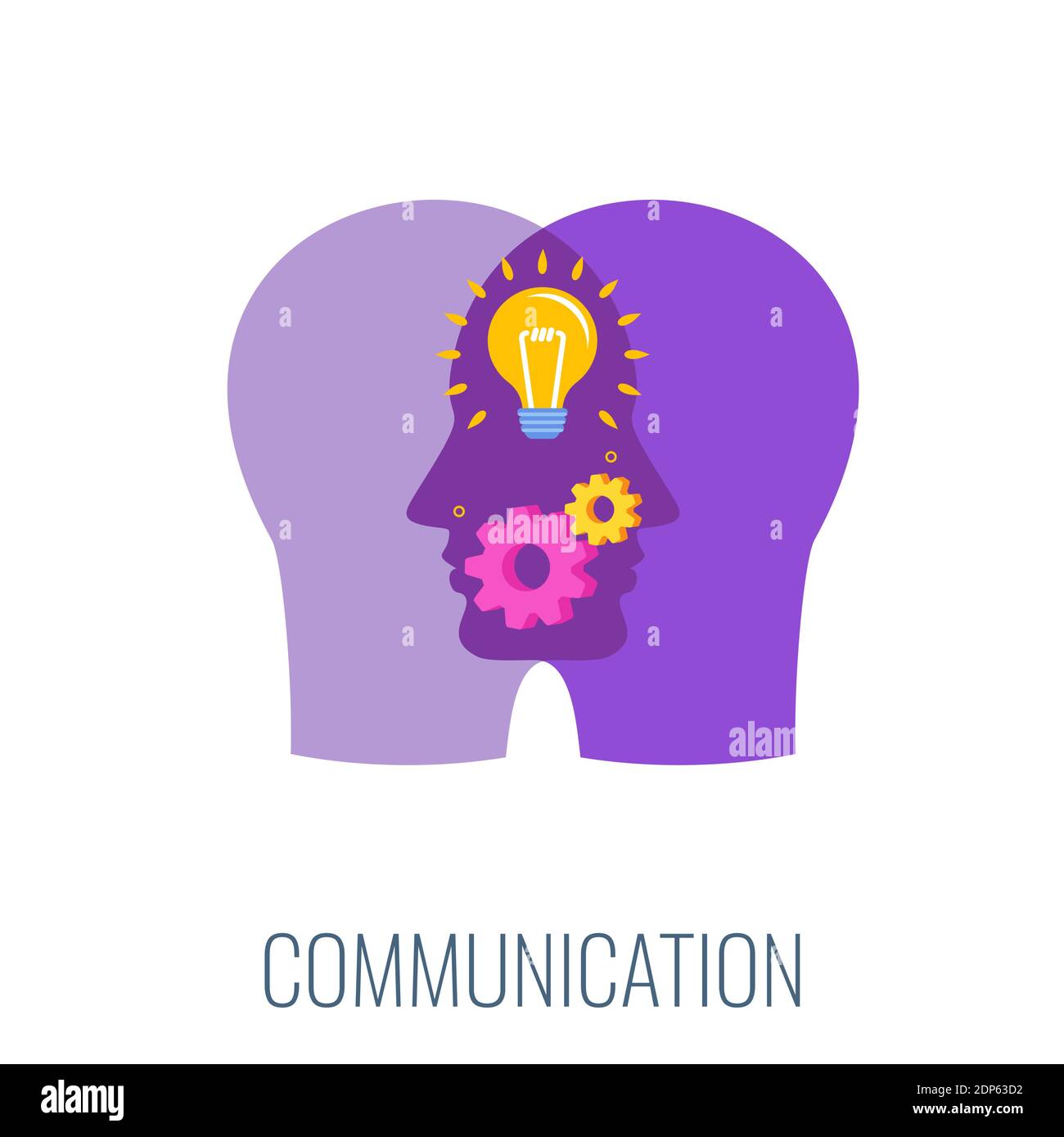 Communication people icon. Mechanism and gears in the head Stock Vector ...