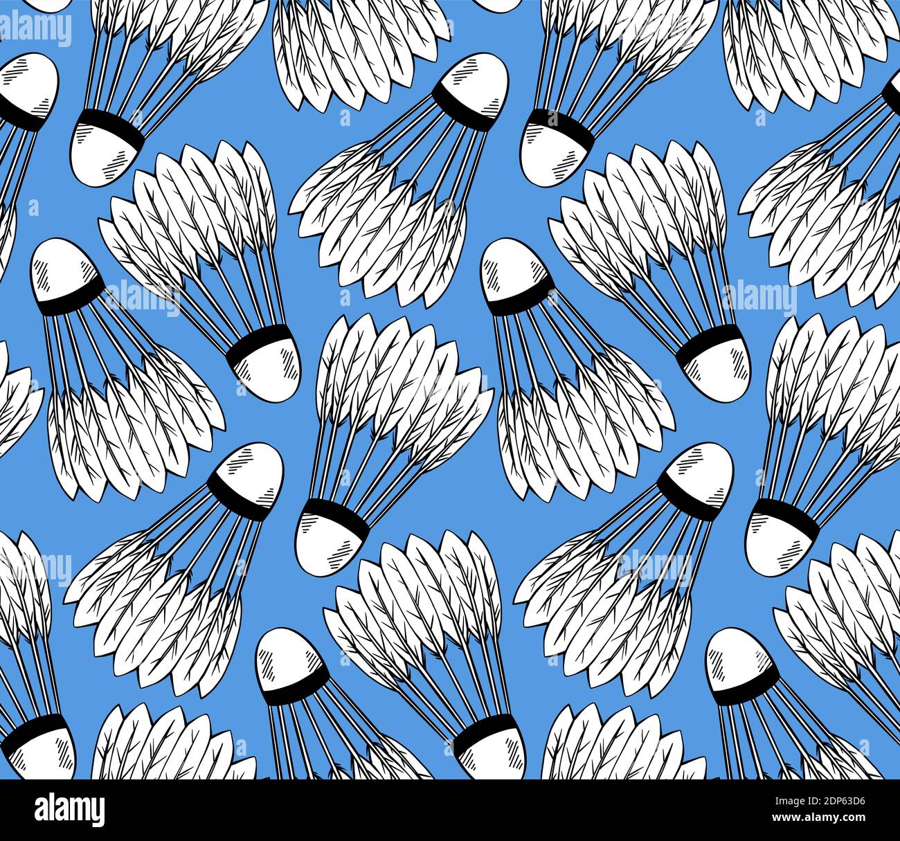 Seamless pattern with a sketch of shuttlecocks for playing badminton on ...