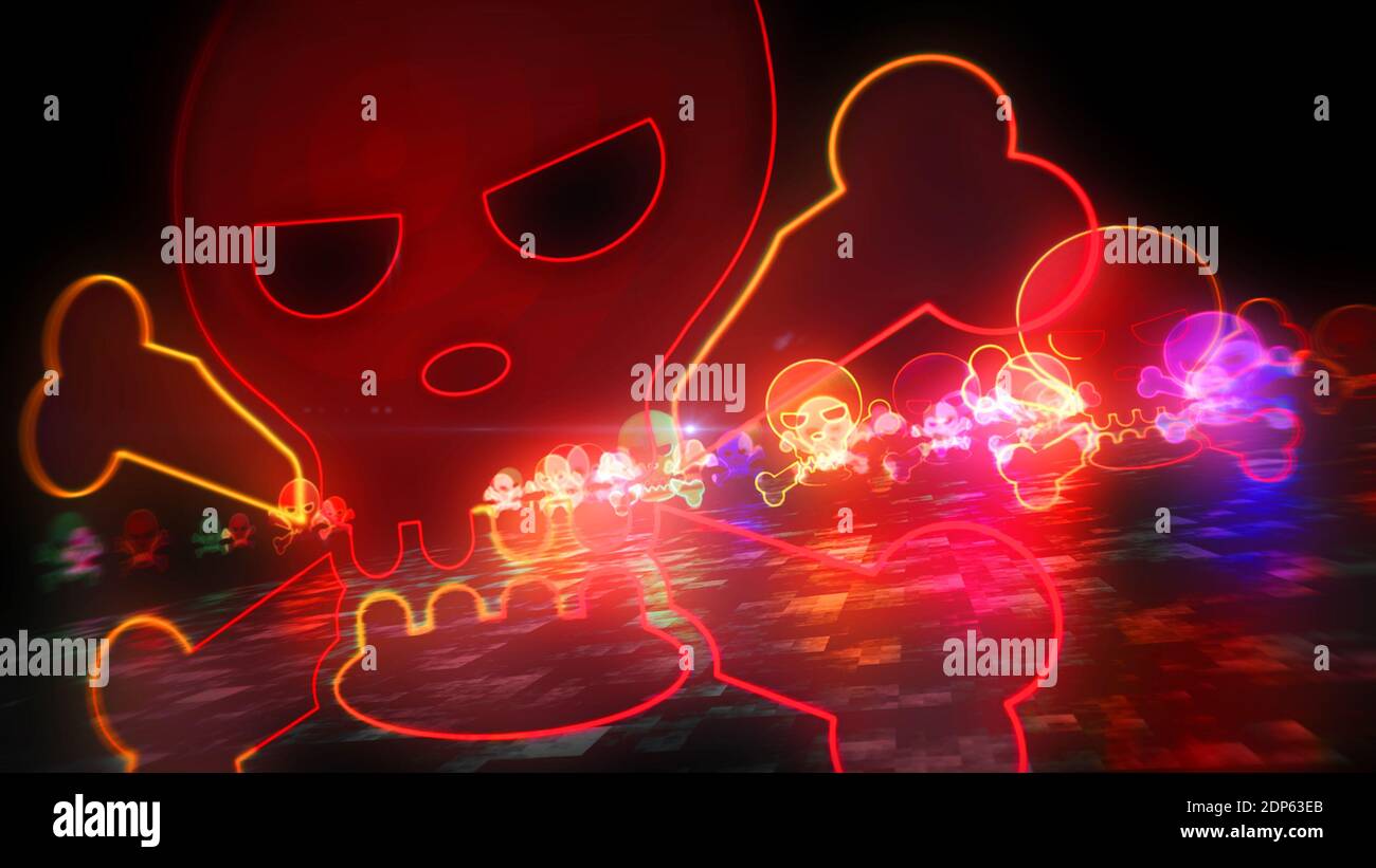 Skull symbol, piracy, hacking computer, cyber crime technology, darknet ...