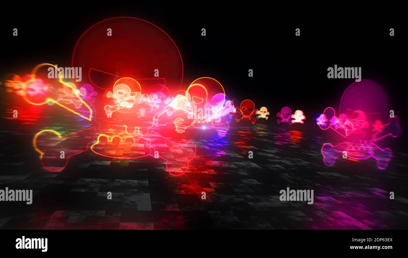 Skull symbol, piracy, hacking computer, cyber crime technology, darknet ...