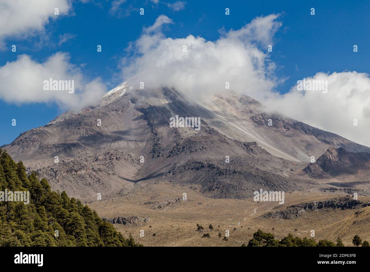 A beautiful shot of the Pico de Orizaba volcano in Mexico. Relief ...