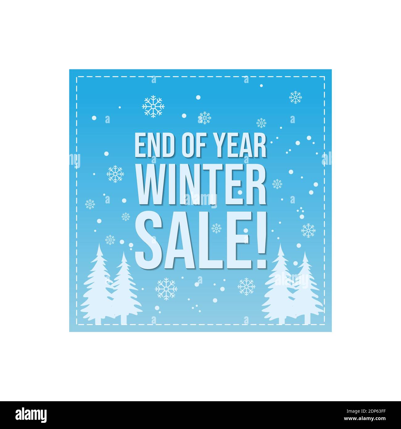 End of year winter sale banner template design. snowflake element on ...