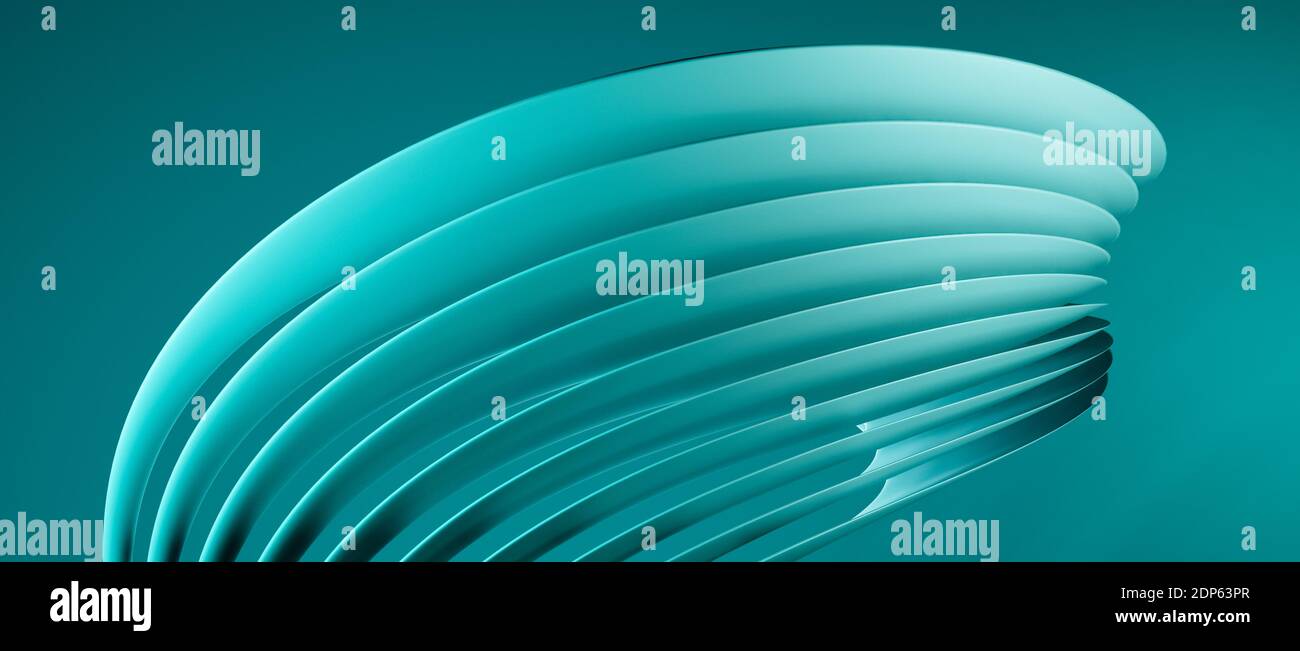 Abstract elegant, modern, twisted 3D object with lines and flowing ...